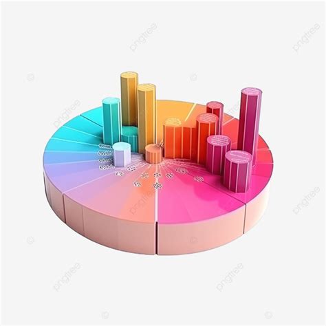 3d rendering illustrations presentation with bar graph statistics and