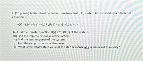 solved 4 20 points a discrete time linear time invariant