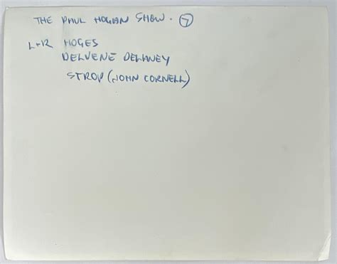 Lot Paul Hogan John Cornell Strop And Delvene Delaney One Black
