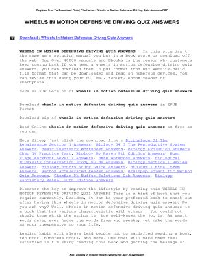 Wheels In Motion Quiz 4 Answers Fill Online Printable Fillable