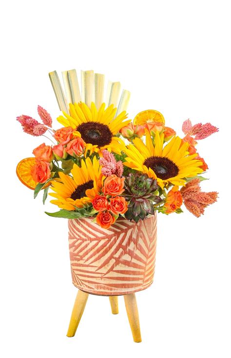 Orange Leaf Ceramic Taze Çiçek