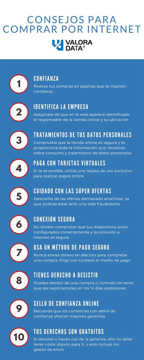 10 Consejos Para Comprar Por Internet Infografía Valoradata