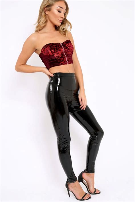 Black Pu Leggings Rio Pu Leggings Leggings Vintage Fashion