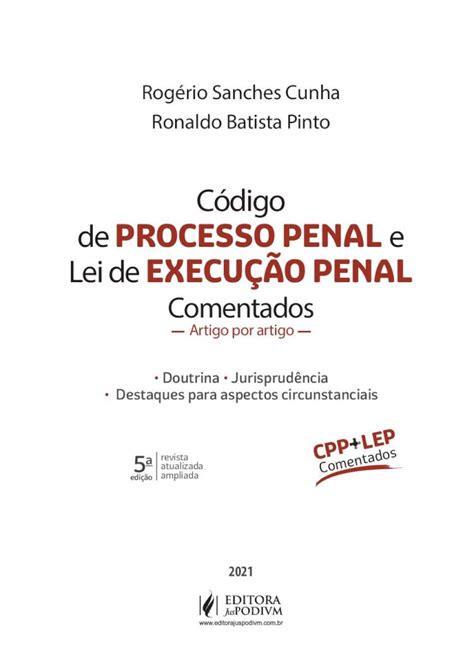 PDF Código de PROCESSO PENAL e Lei de EXECUÇÃO PENAL Saraiva ª ed p