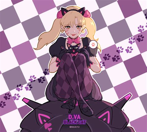 D Va And Black Cat D Va Overwatch And More Drawn By Imjayu Danbooru