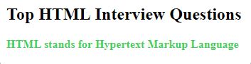 Top HTML Interview Questions And Answers LIST