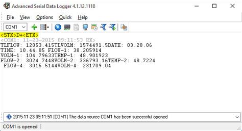 Serial Port Data Logger Chart