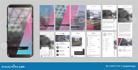 Design Of Mobile App Ui Ux Gui Cartoon Vector