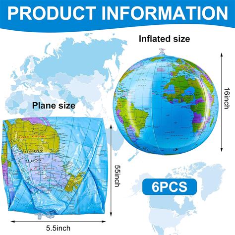 Globe Beach Ball Blow Up World Globe Inflatable Globe Beach Ball Earth