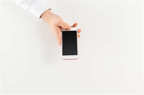 premium photo man s hands using smartphone