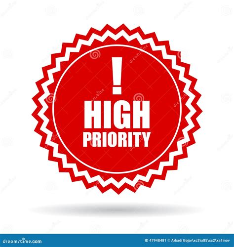 High Priority Icon Stock Vector Illustration Of Color 47948481