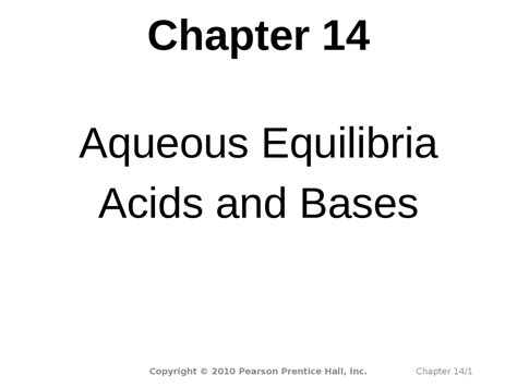 Aqueous Equilibria Acids And Bases Lecture Notes Chem 1212k Docsity