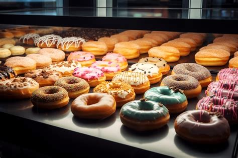 Premium Ai Image Display Of Delicious Pastries With Assorted Glazed