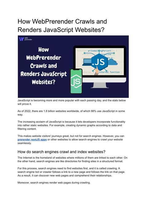 Ppt How Webprerender Crawls And Renders Javascript Websites