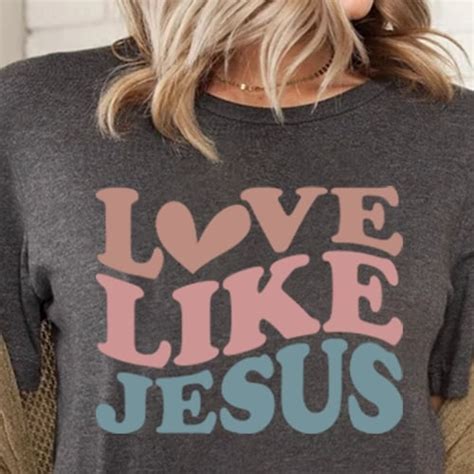 Love Like Jesus Shirt Colorful Jesus Shirt Christian Etsy