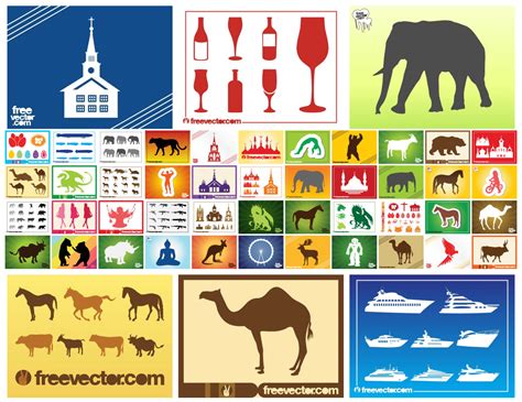 Diverse Array Of 50 Silhouette Vector Designs 123freevectors