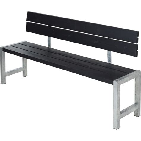 Plus Plankebænk M Ryglæn L 176 Cm Sort Lomax