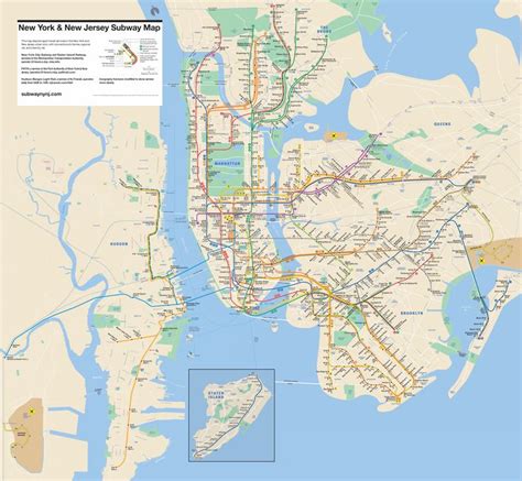 New York And New Jersey Subway Map New York City Map Nyc Subway Map
