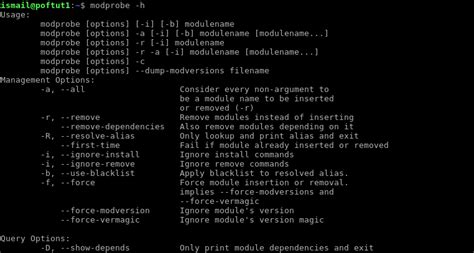Modprobe加载内核modprobe，lsmod，modinfo命令教程以及要加载的示例，列出了linux内核模块 Csdn博客
