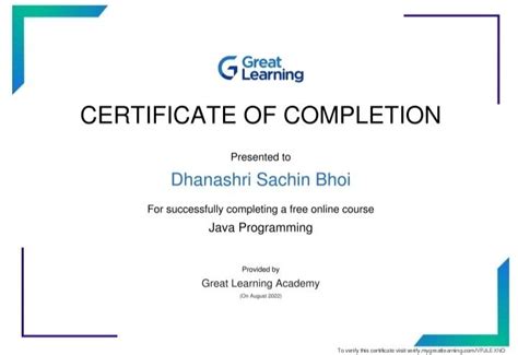 Dhanashri Taru On Linkedin I Have Successfully Completed Java