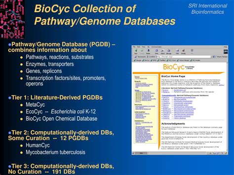 Ppt Overview Of The Pathway Tools Software And Pathwaygenome