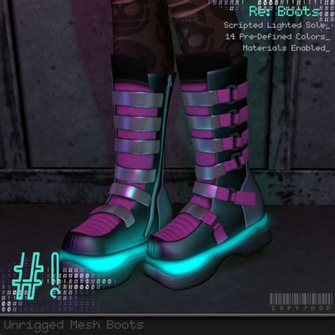 Second Life Marketplace Hashbang Re Boots Neon