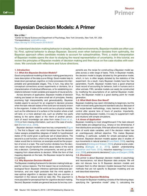 Bayesian Decision Models A Primer Pdf Normal Distribution