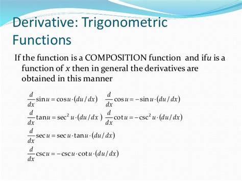 Continuation Chain Rule And Derivative Of Trigo Functions