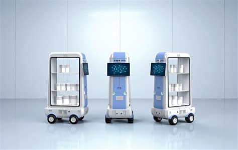 Premium Photo Delivery Robot Trolley Or Robotic Assistant Carry Products