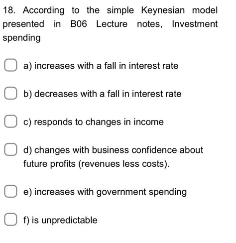 Solved According To The Simple Keynesian Modelpresented In Chegg