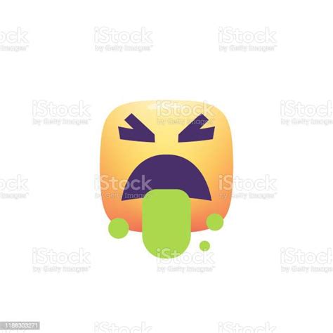 이모티콘 귀여운 작은 얼굴 색상 그라데이션 Brand Name Online Messaging Platform에 대한 스톡 벡터