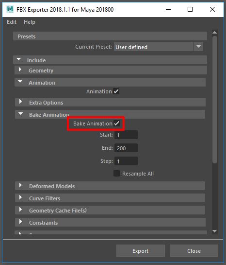 Baking Animation For Fbx Export Unity Learn