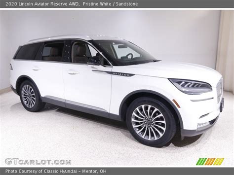 Pristine White 2020 Lincoln Aviator Reserve Awd Sandstone Interior