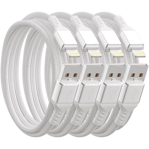 Extra Long Phone Charger [4 Pack 3ft] Nylon Braided Usb Charge And Sync