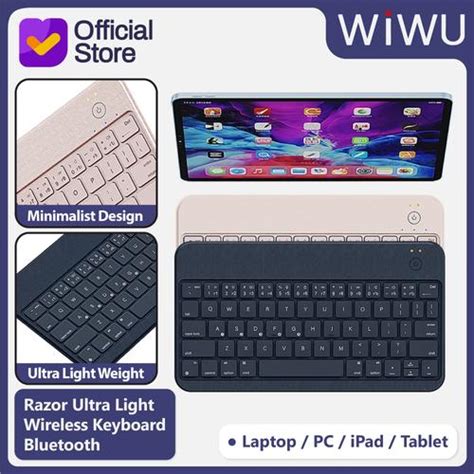 Promo Wireless Keyboard WiWU Razor Ultra Light Bluetooth For Laptop PC IPad Tablet RZ