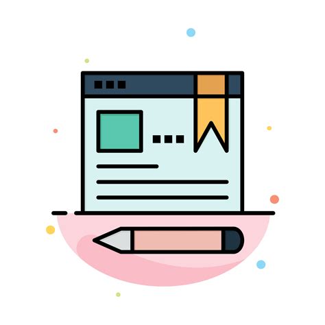 Browser Text Pen Education Abstract Flat Color Icon Template 19182028