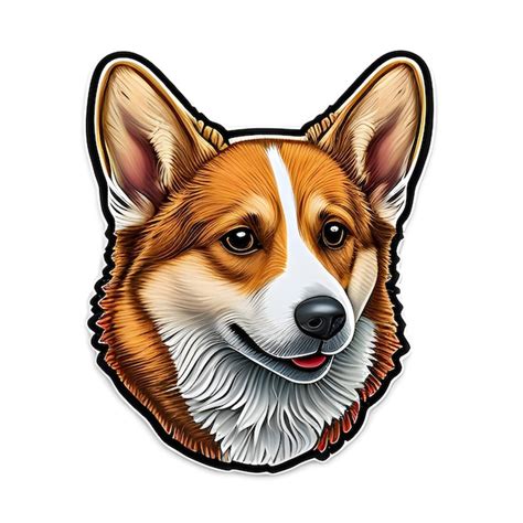 투명 배경에 귀여운 코기 개 스티커 그림 Cartoon Corgi Welsh Corgi Generative Ai 프리미엄 사진