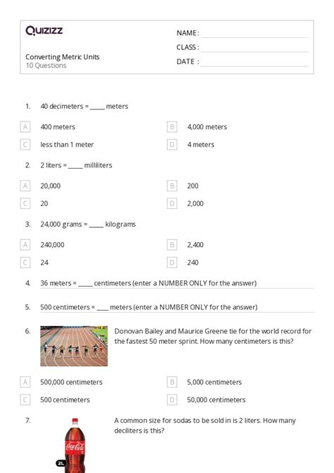 50 Converting Metric Units Worksheets On Quizizz Free And Printable