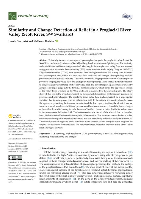 PDF Similarity And Change Detection Of Relief In A Proglacial River
