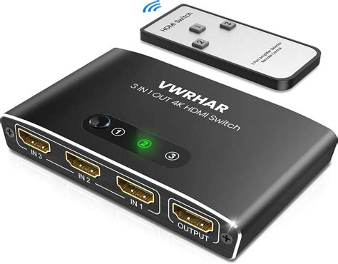 Hdmi Switch 3 En 1 Salida 4k Uhd Hdmi Switcher Splitter Interruptor Automático Con Caja De