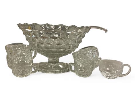 Lot Fostoria American Punch Bowl And More