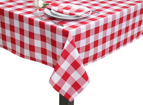 Beautiful Red Gingham Large Square Tablecloth In 6 Colours