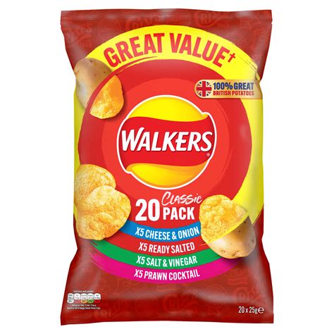 Walkers Classic Pack 20 x 25g | Multipack Crisps | Iceland Foods