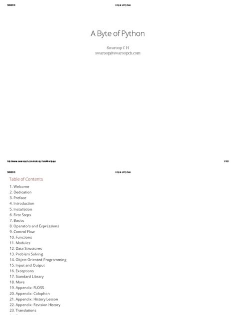 A Byte Of Python Pdf Command Line Interface Operating System