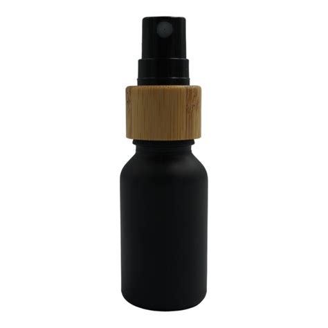 15ml Matte Black Glass Bottles Black Bamboo Atomisers Pack Of 468