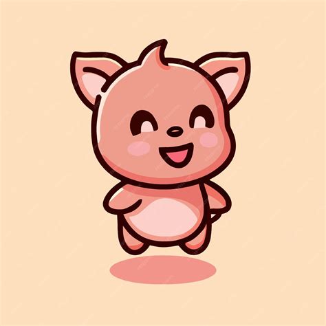 Ilustración De Cerdo Lindo Cerdo Kawaii Chibi Estilo De Dibujo