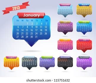 Calendar Year 2013 Vector Template Stock Vector Royalty Free