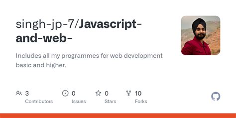 GitHub Singh Jp Javascript And Web Includes All My Programmes For Web Development Basic