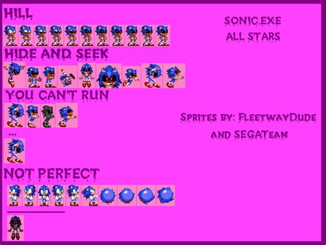 Sonic Exe All Stars Sonicexe Sprite Sheet By Rafa2203 On Deviantart