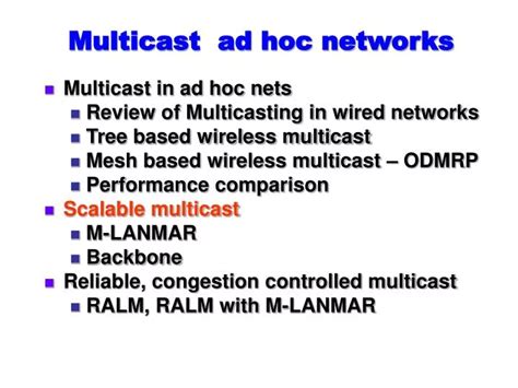 Ppt Multicast Ad Hoc Networks Powerpoint Presentation Free Download